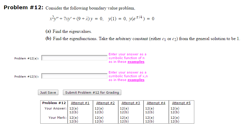 Solved Consider the following boundary value problem. x^2y Solved Consider the following boundary value problem. x^2y