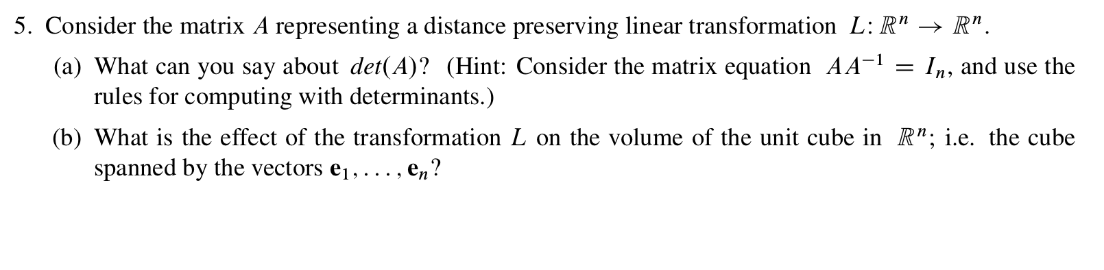 Solved 5. Consider the matrix A representing a distance | Chegg.com