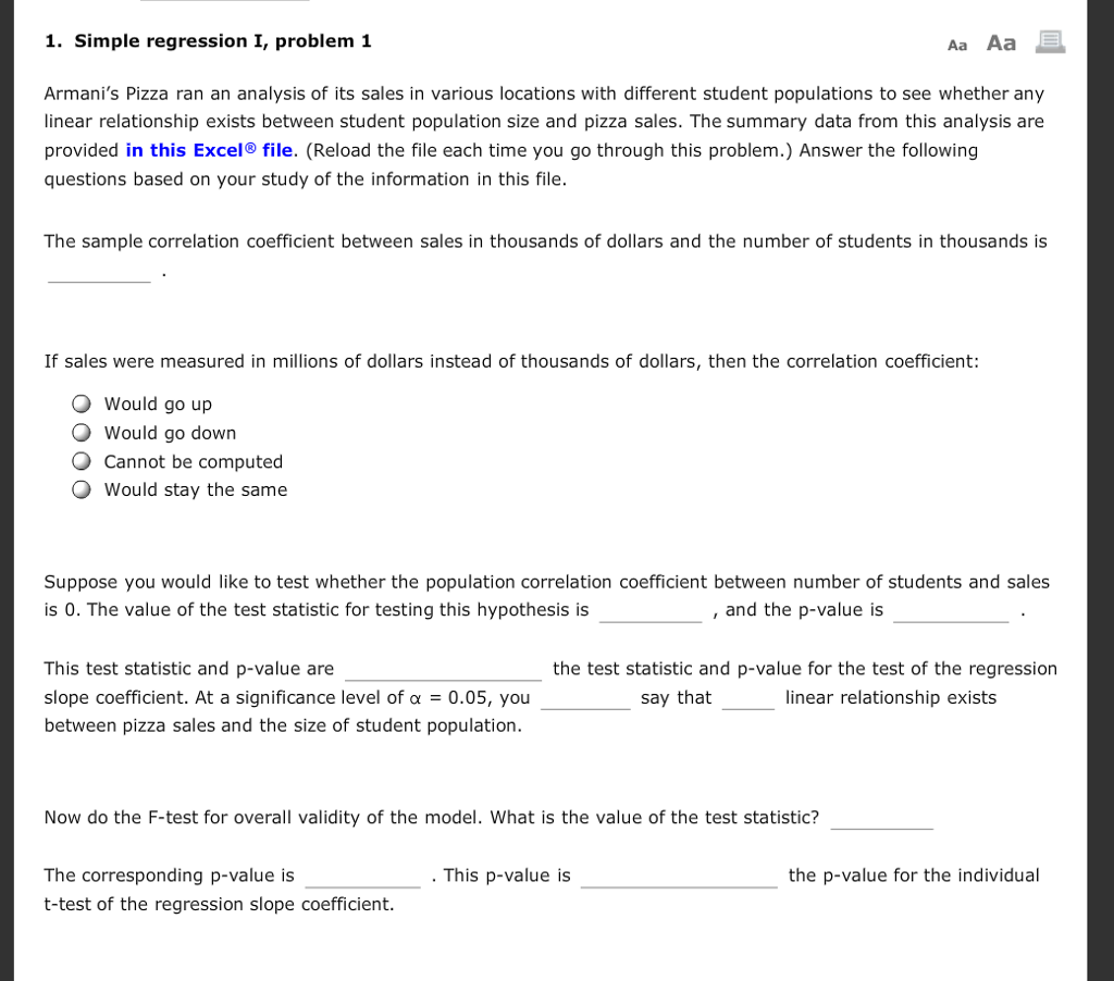 Solved Summary Output Regression Statistics