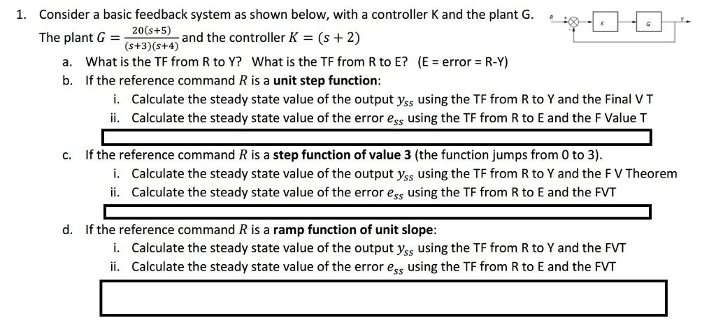 Solved Consider a basic feedback system as shown below, with | Chegg.com