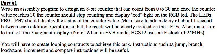 Part 1 Write An Assembly Program To Design An 8 Bit 