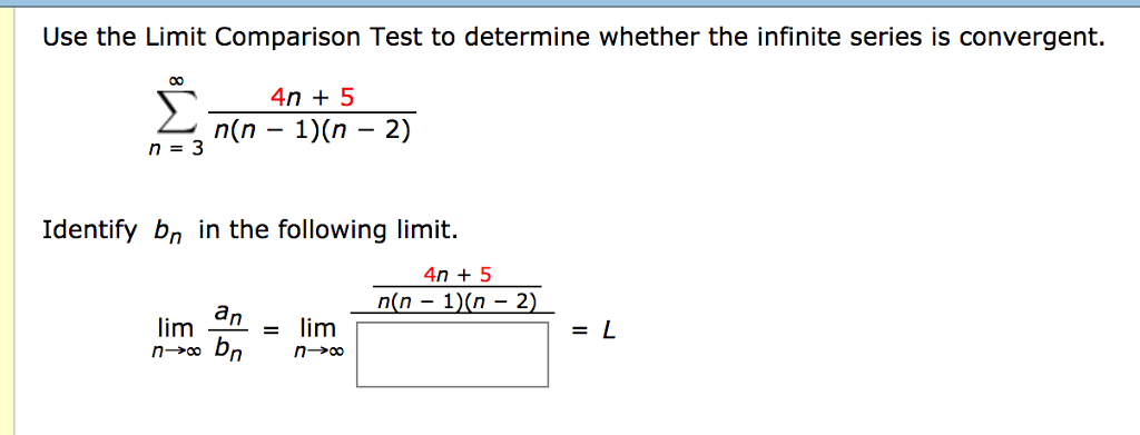 Solved Use the Limit Comparison Test to determine whether | Chegg.com