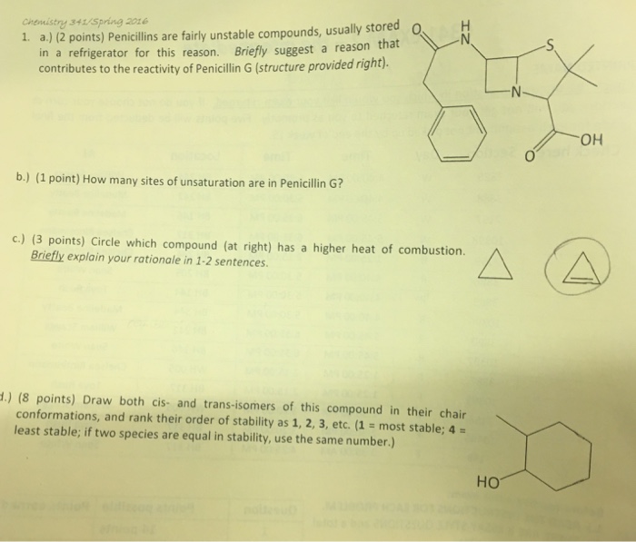 Solved Penicillins are fairly unstable compounds, usually | Chegg.com