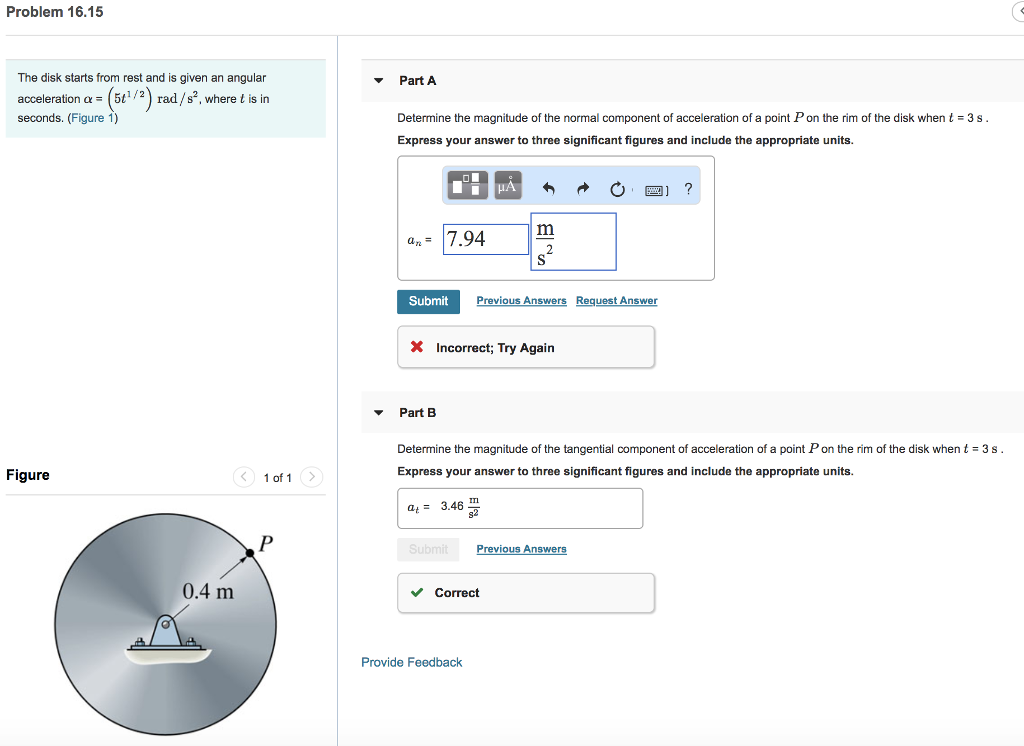 Solved Problem 1615 The Disk Starts From Rest And Is Given 