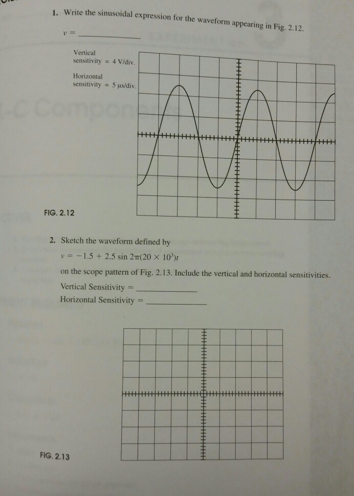 Solved Write the sinusoidal expression for the waveform | Chegg.com