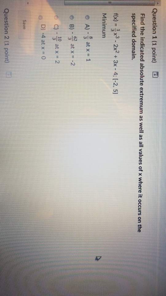 Solved Question 1 (1 point) Find the indicated absolute | Chegg.com Solved Question 1 (1 point) Find the indicated absolute | Chegg.com