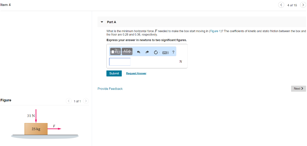 Solved Item 4 4 of 15> Part A What is the minimum horizontal | Chegg.com
