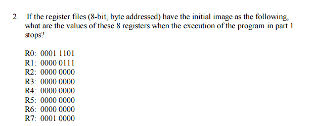 If the register files (8-bit, byte addressed) have | Chegg.com