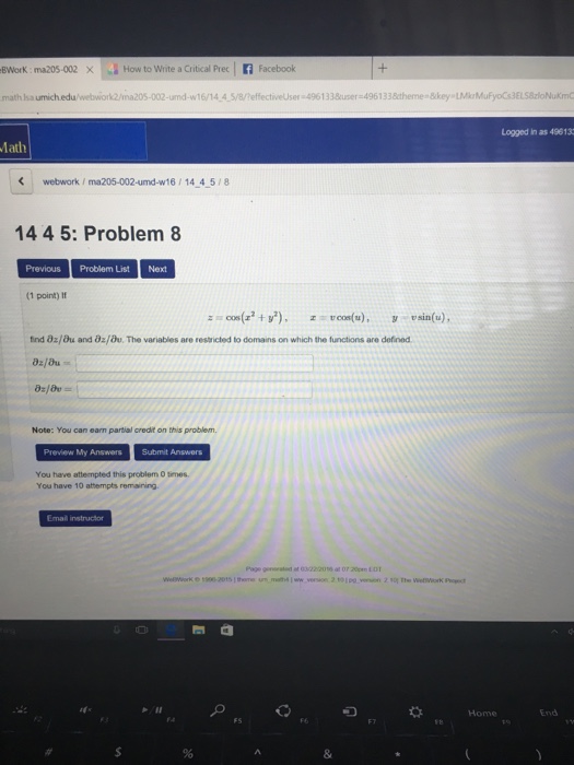 Solved webwork / ma205-002-umd-w16/14 4 517 4 4 5: Problem 7 | Chegg.com