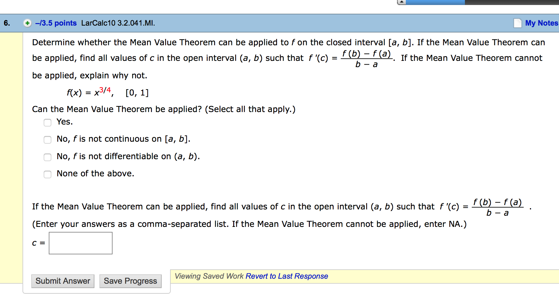 Solved Determine whether the Mean Value Theorem can be | Chegg.com