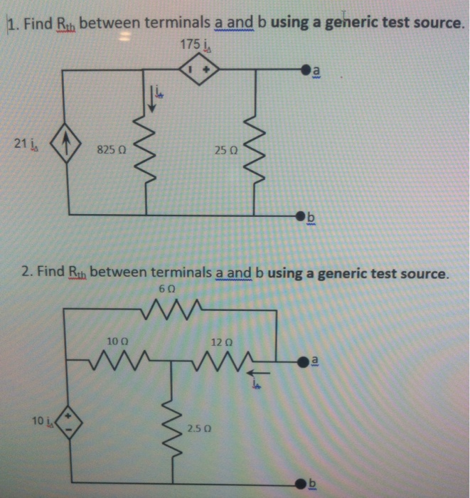 Solved 1. Find Rth between terminals a and b using a | Chegg.com
