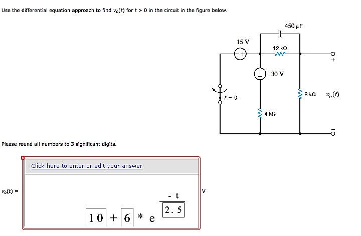 Solved Use the differential equation approach to find vo(t) | Chegg.com