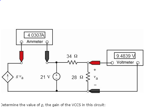 Determine the value of g, the gain of the VCCS in | Chegg.com
