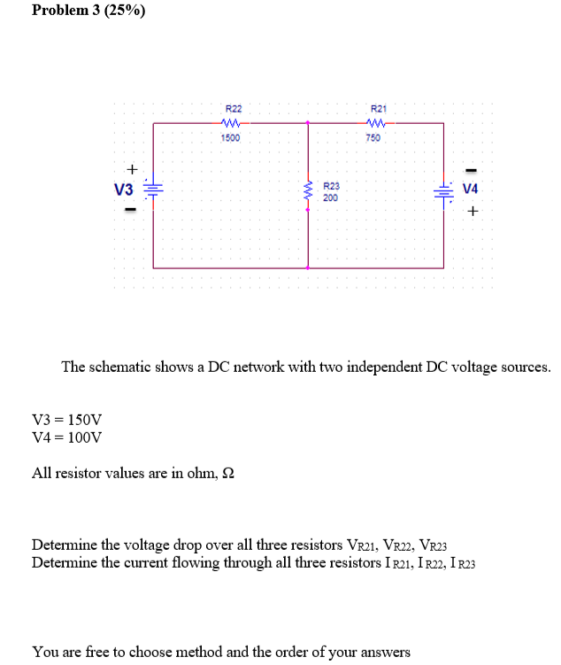Solved The schematic shows a DC network with two | Chegg.com