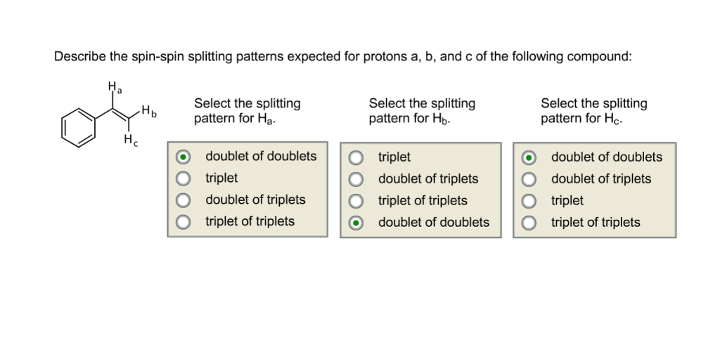 Solved Describe the spin-spin splitting patterns expected | Chegg.com