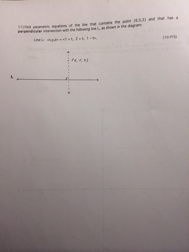 Solved 11. Find parametric equations of the line that | Chegg.com