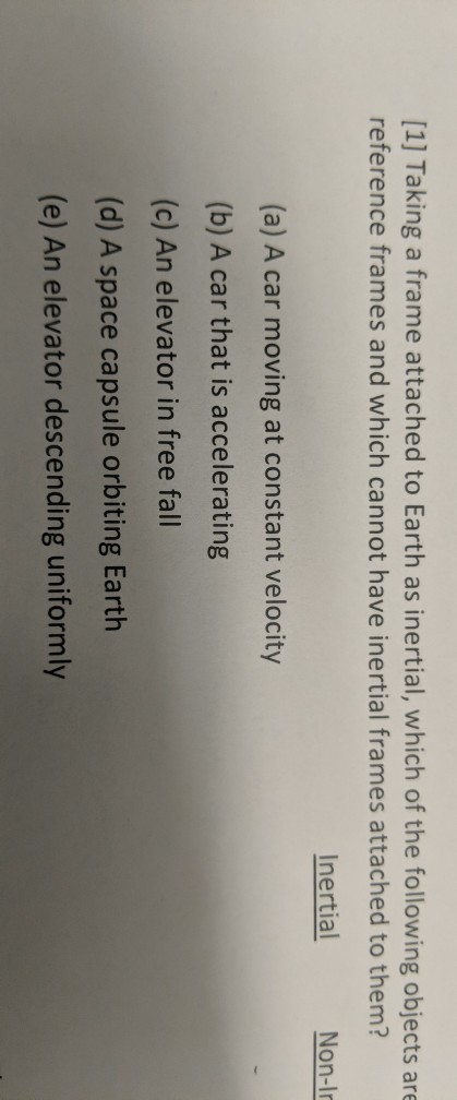 Solved [1] Taking a frame attached to Earth as inertial, | Chegg.com