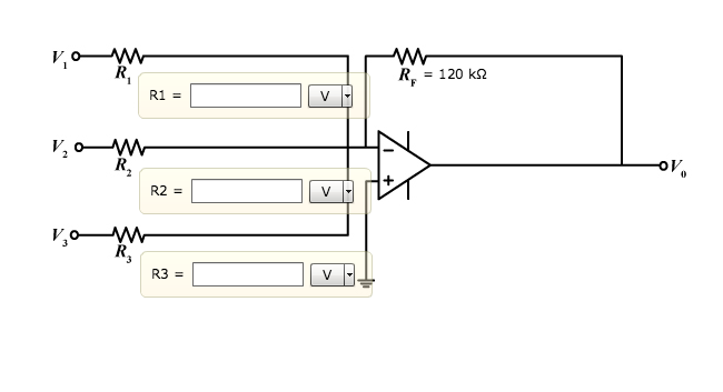 Solved Design of a summing op amp circuit For the circuit | Chegg.com