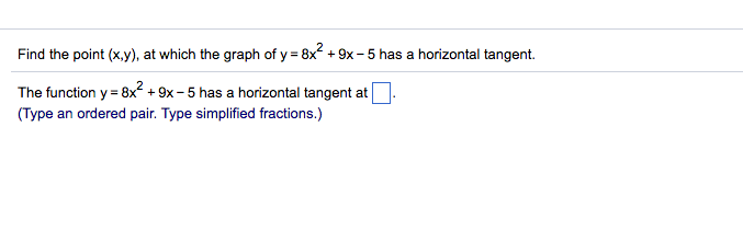 Solved Find the point (x, y), at which the graph of y = 8x^2 | Chegg.com