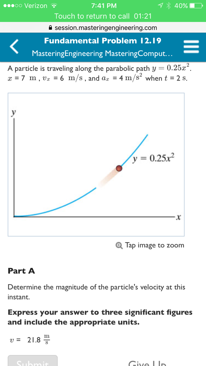 Solved A particle is traveling along the parabolic path | Chegg.com