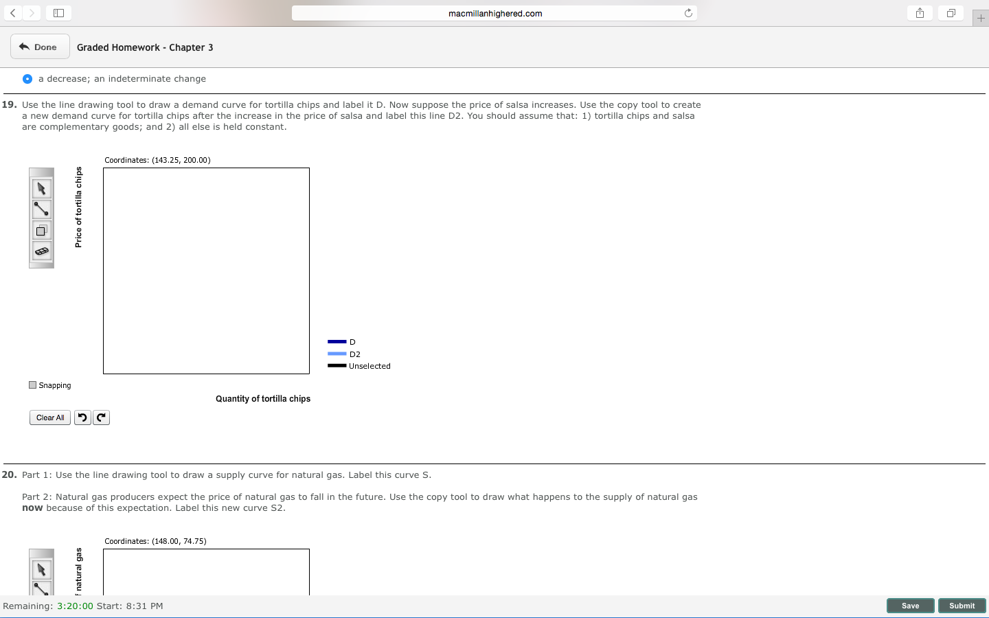 Use the line drawing tool to draw a demand curve for | Chegg.com