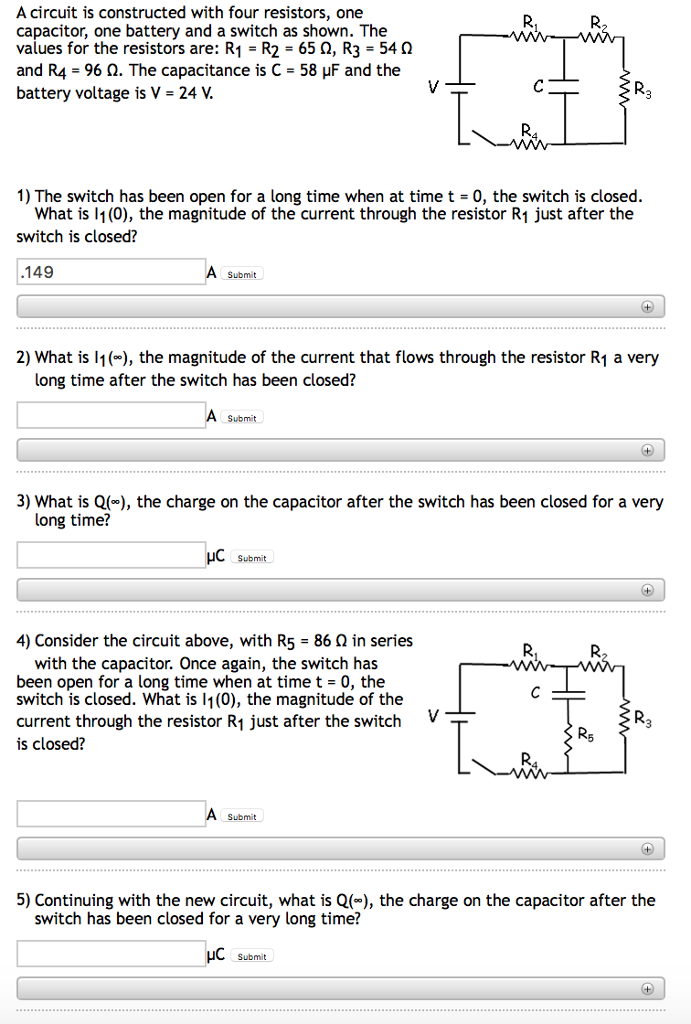 Solved A circuit is constructed with four resistors, one | Chegg.com