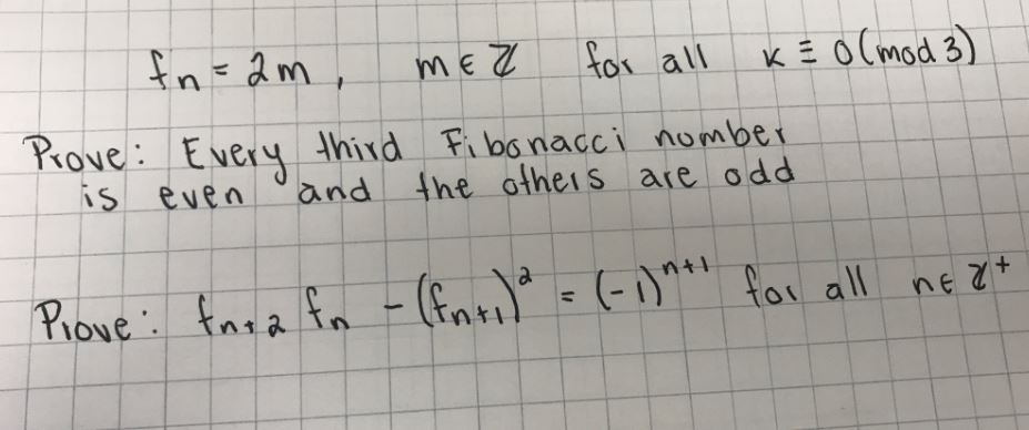 Solved Prove Every Third Fibonacci Number Is Even And The