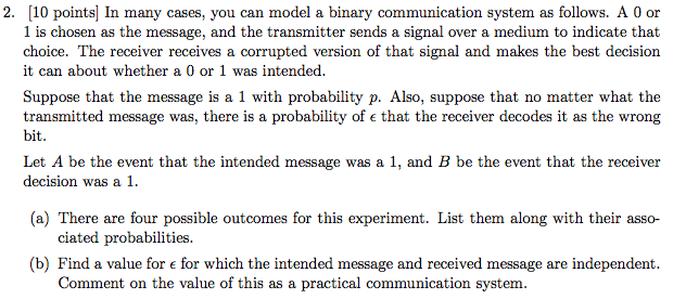 Solved In Many Cases You Can Model A Binary Communication 8022