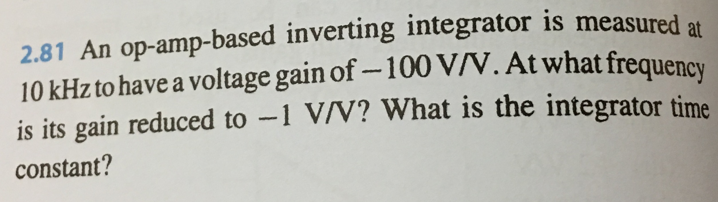 Solved An op-amp-based inverting integrator is measured at | Chegg.com