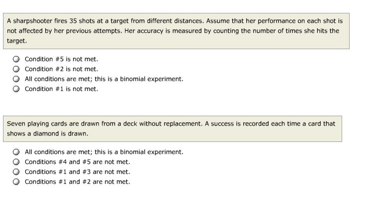 Solved Identifying Binomial Experiments A Binomial 3243