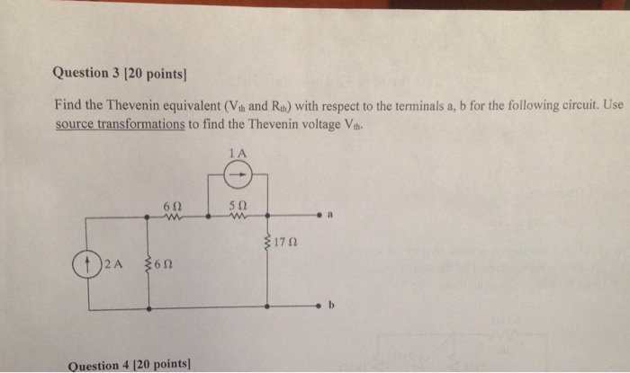 Solved Find the Thevenin equivalent (Vth and Rth) with | Chegg.com