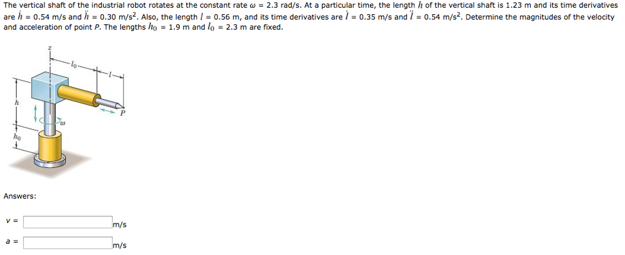 Solved The vertical shaft of the industrial robot rotates at | Chegg.com