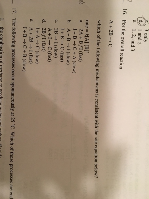 Solved For the overall reaction A + 2B rightarrow C which of | Chegg.com