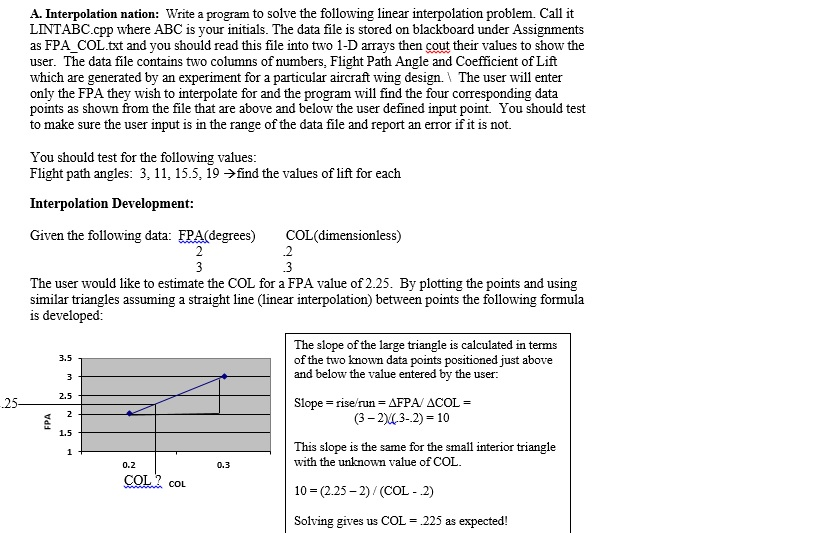 Interpolation nation: Write a program to solve the | Chegg.com