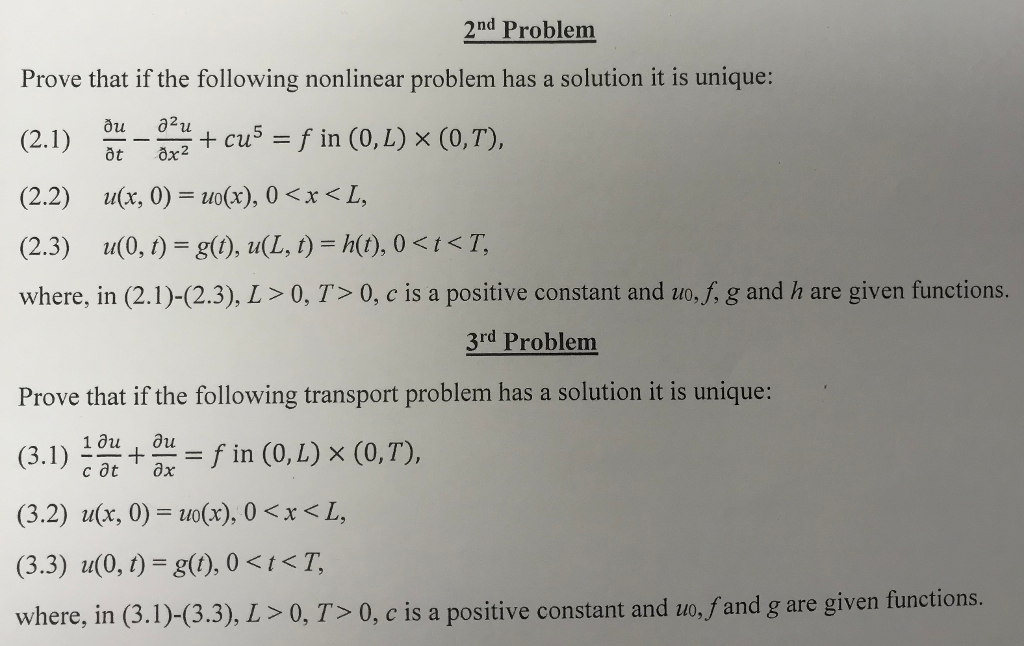 Solved Prove that if the following nonlinear problem has a | Chegg.com