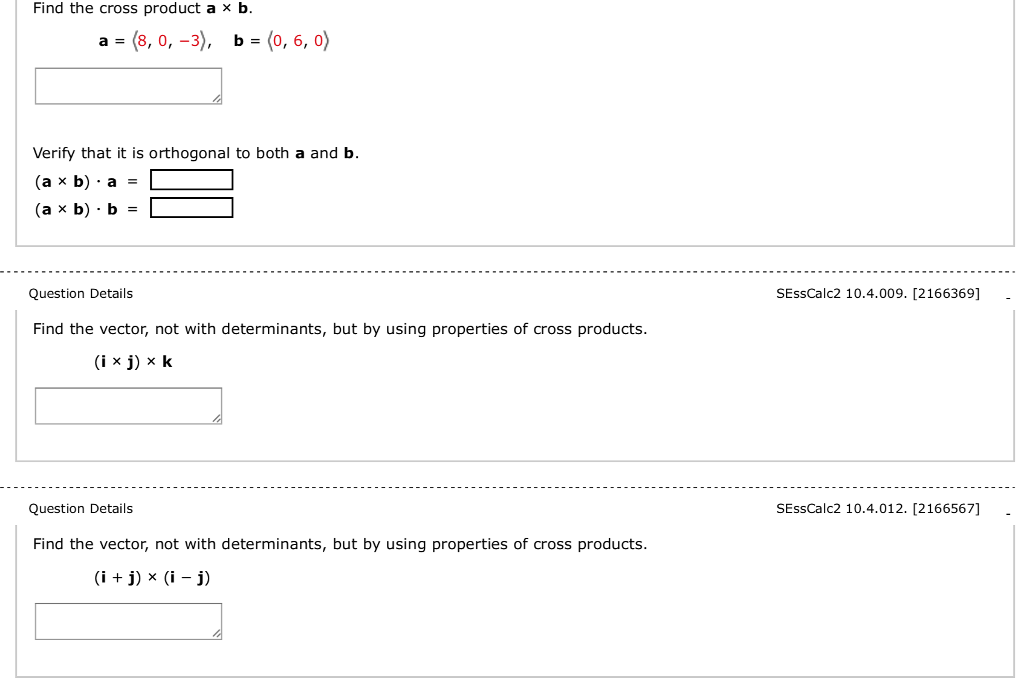 Solved Find the cross product a × b. a=(8, 0,-3), b=(0, 6, 0 | Chegg.com