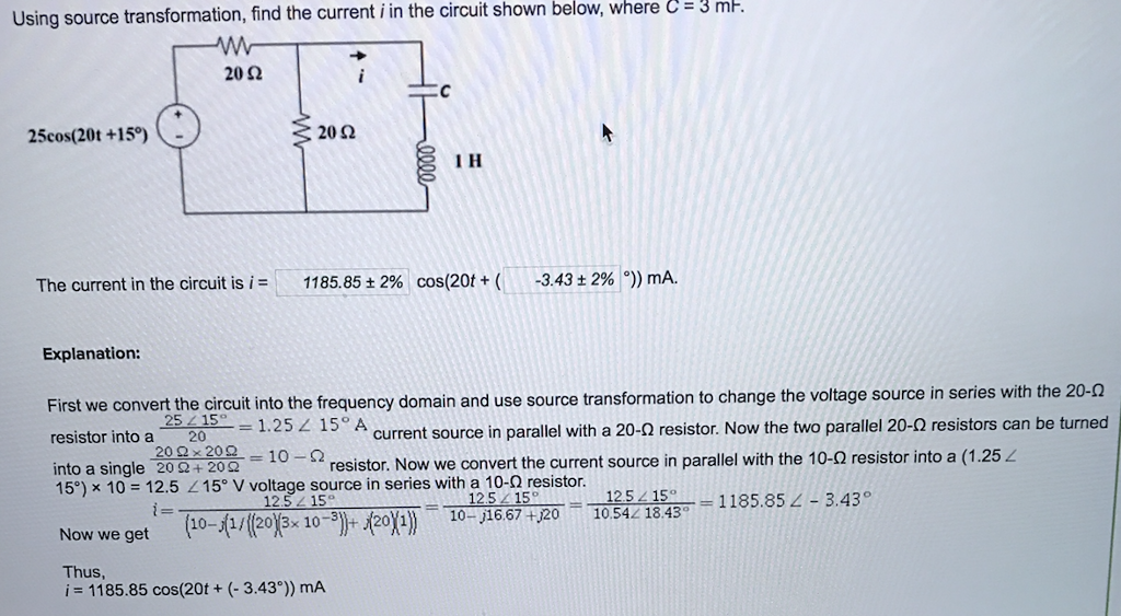 Solved Using source transformation, find the current i in | Chegg.com