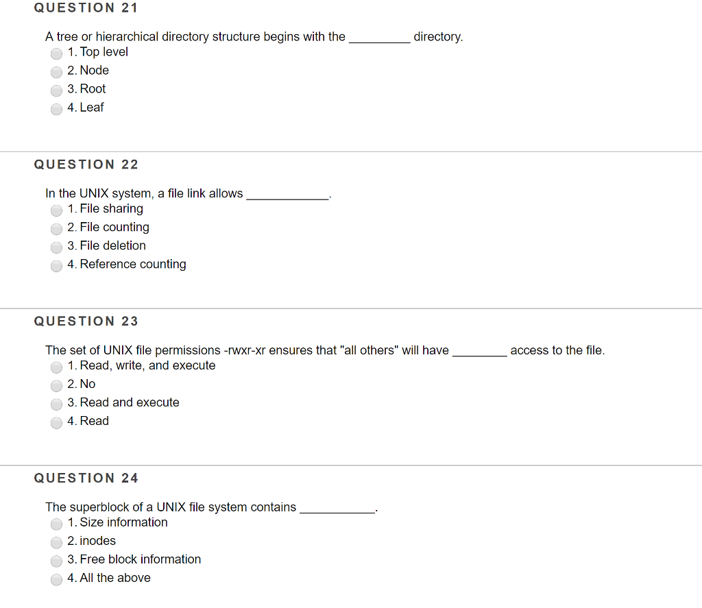 Solved A tree or hierarchical directory structure begins | Chegg.com