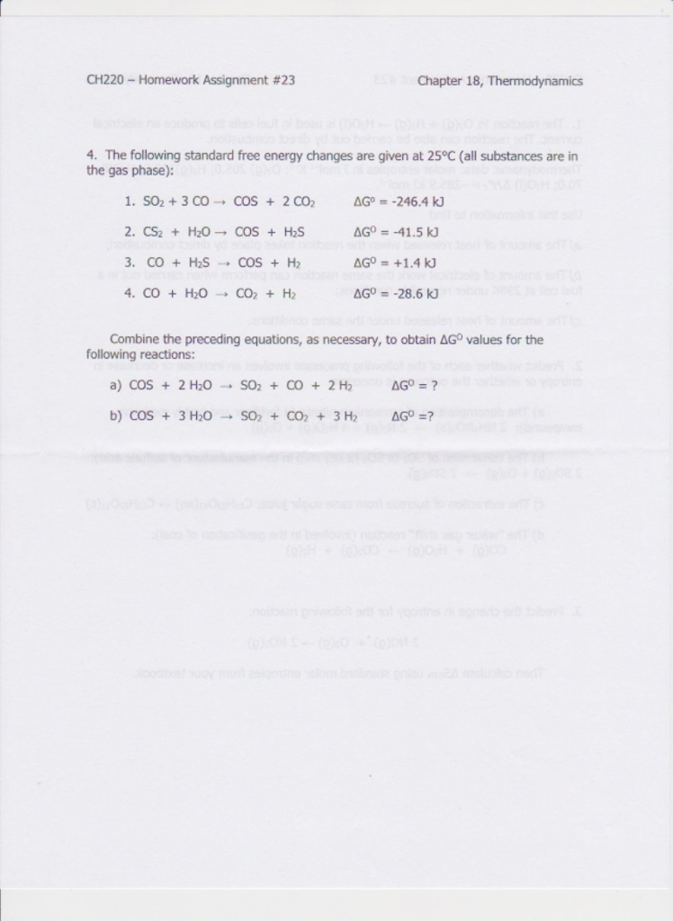 Solved CH220-Homework Assignment #23 Chapter 18, | Chegg.com