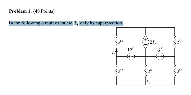 Solved In the following circuit calculate I0 only by | Chegg.com Solved In the following circuit calculate I0 only by | Chegg.com