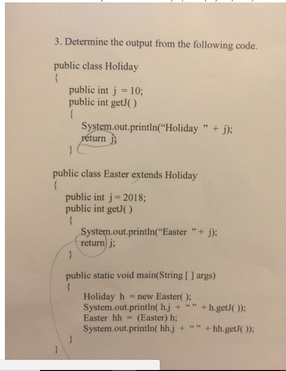 Solved 3. Determine the output from the following code. | Chegg.com