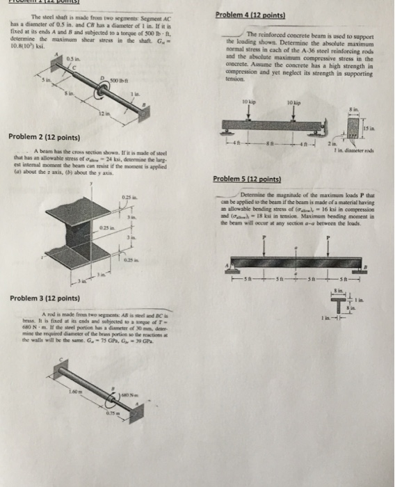 Solved The steel shaft is made from two segments Segment AC | Chegg.com