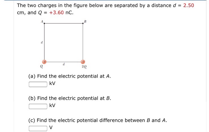 Solved The two charges in the figure below are separated by | Chegg.com