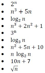 Solved Rank the following functions from lowest asymptotic | Chegg.com