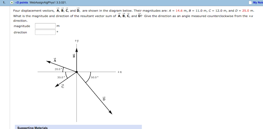 Solved Four displacement vectors, A, B, C, and D, are shown | Chegg.com