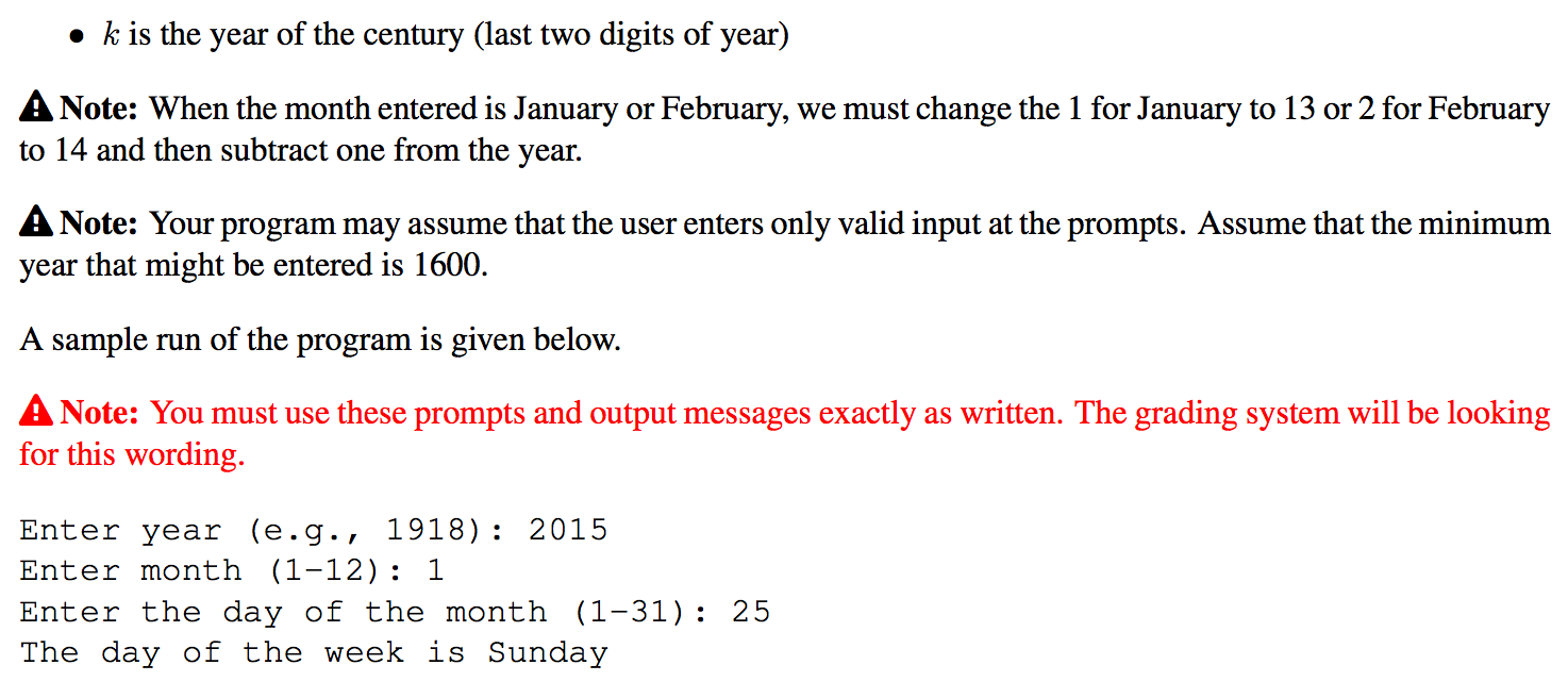 Solved Filenames Dayofweekjava Write A Java Program That 3084