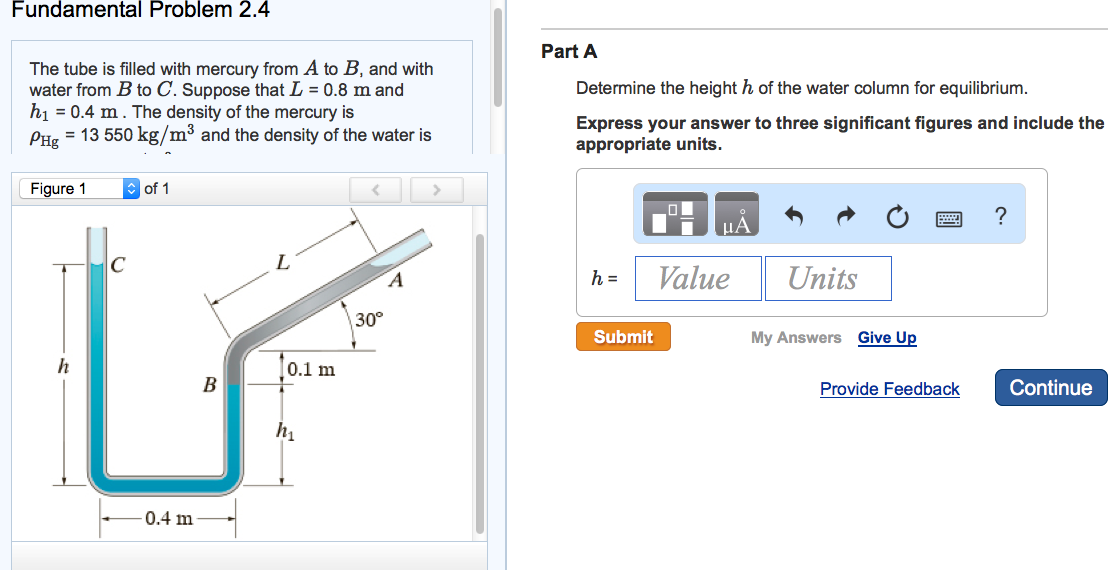 Solved Fundamental Problem 2.4 The tube is filled with | Chegg.com