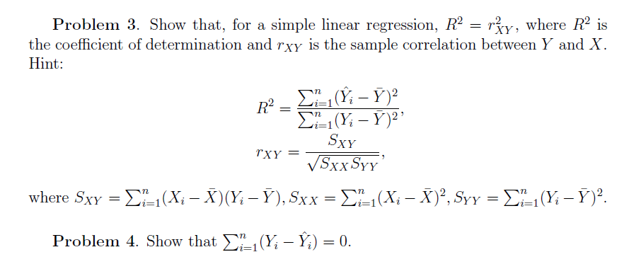Solved Problem .3. Show that, for a simple linear | Chegg.com