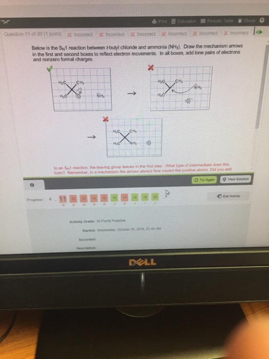 Solved Below Is The S N 1 Reaction Between T Butyl Chloride