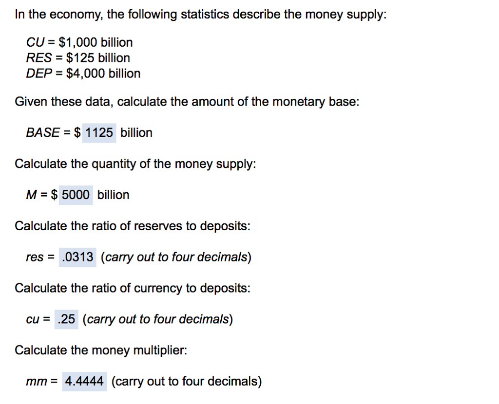 Solved In The Economy The Following Statistics Describe The Chegg